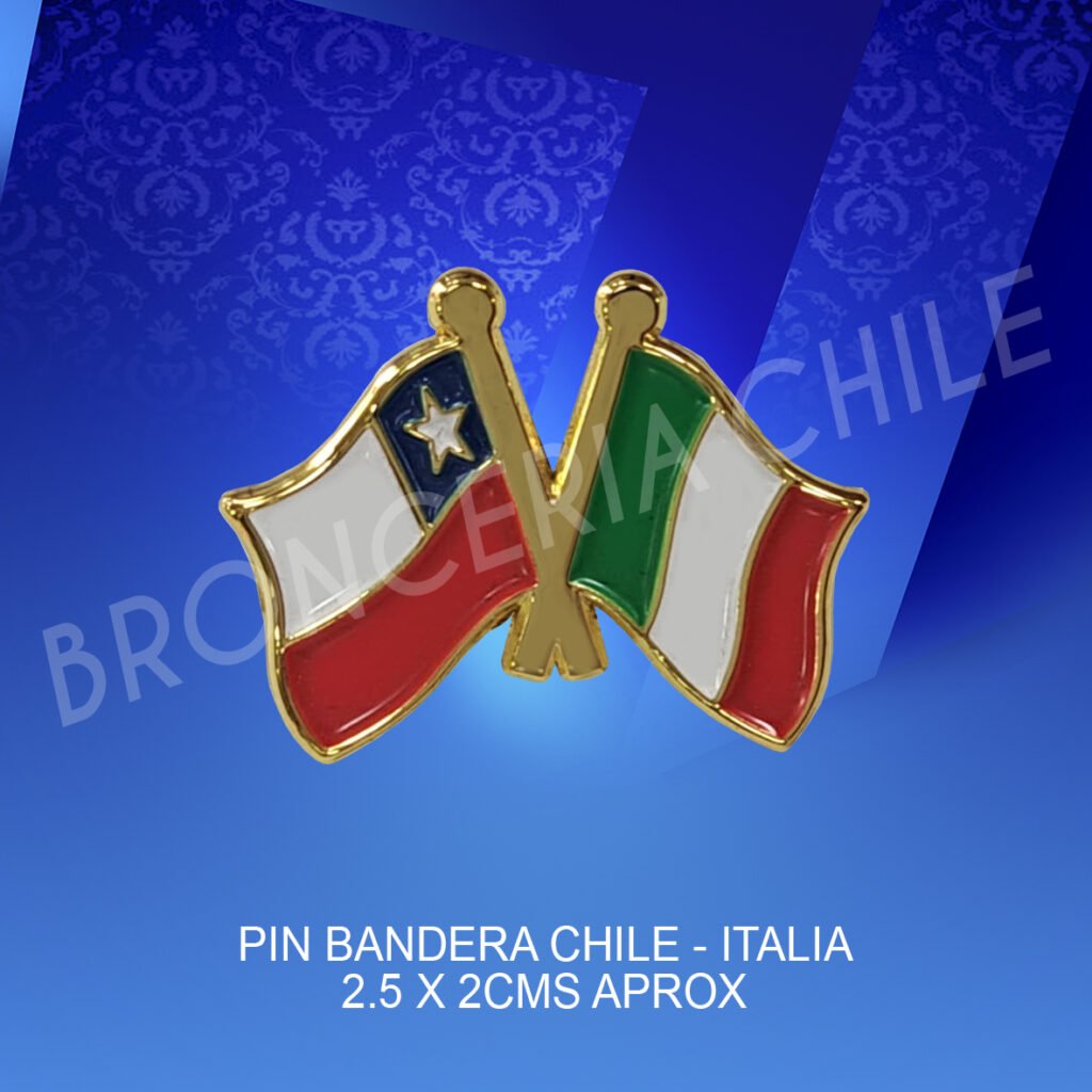 PIN BANDERA CHILE ITALIA – Broncería Chile